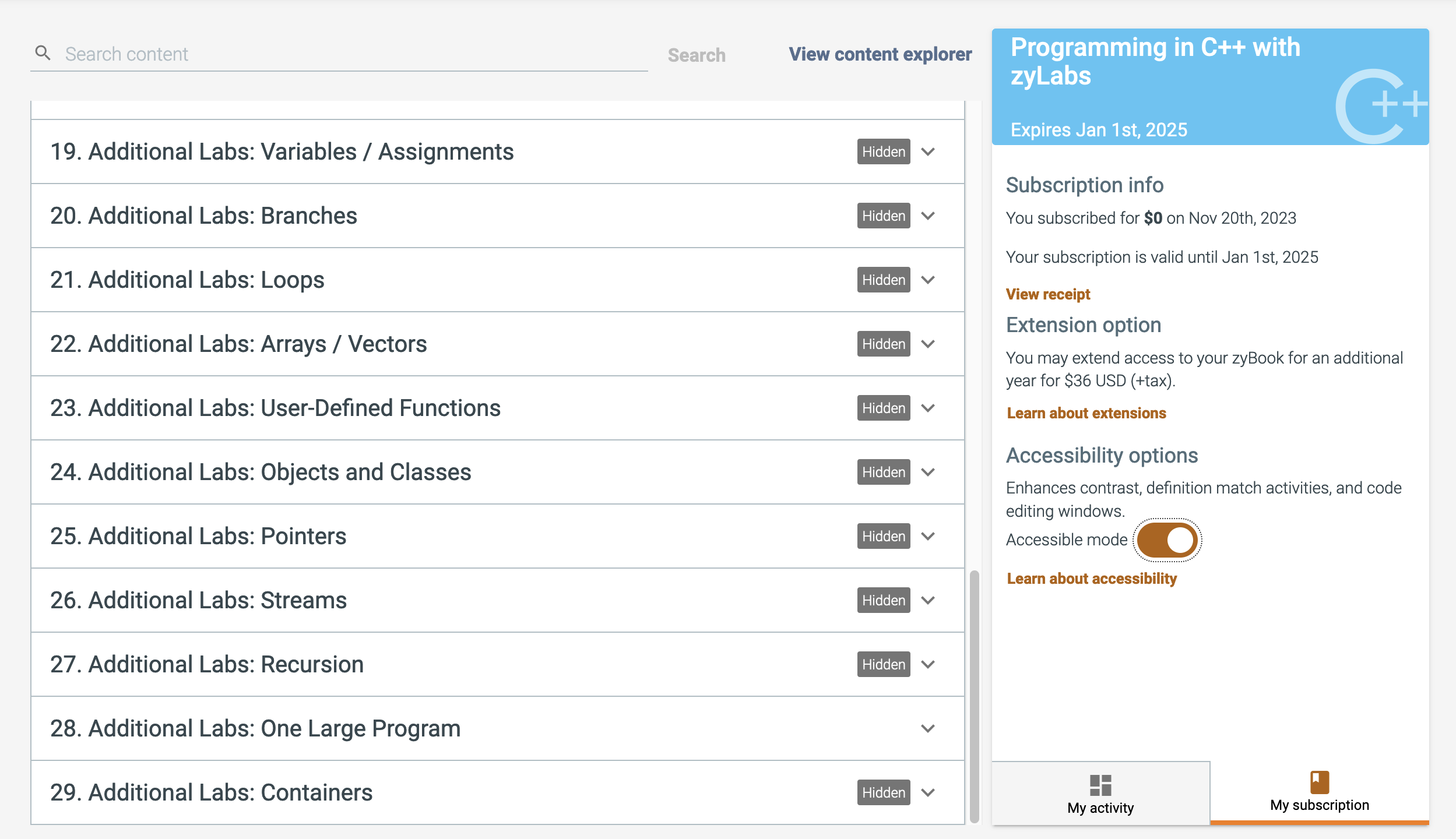 What is Accessibility Mode and how do I enable it for my zyBook ...