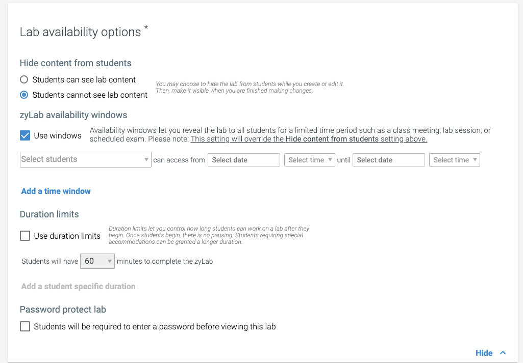 Can I set a start date and end date for a Classic zyLab? – zyBooks ...